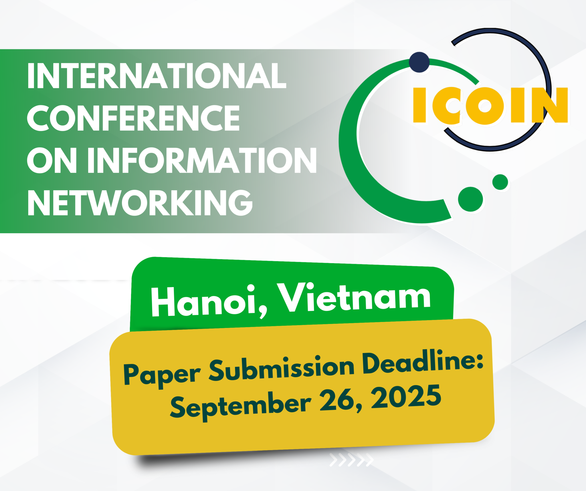 Thông báo về việc mời viết bài Hội thảo khoa học quốc tế “ICOIN 2026 ...